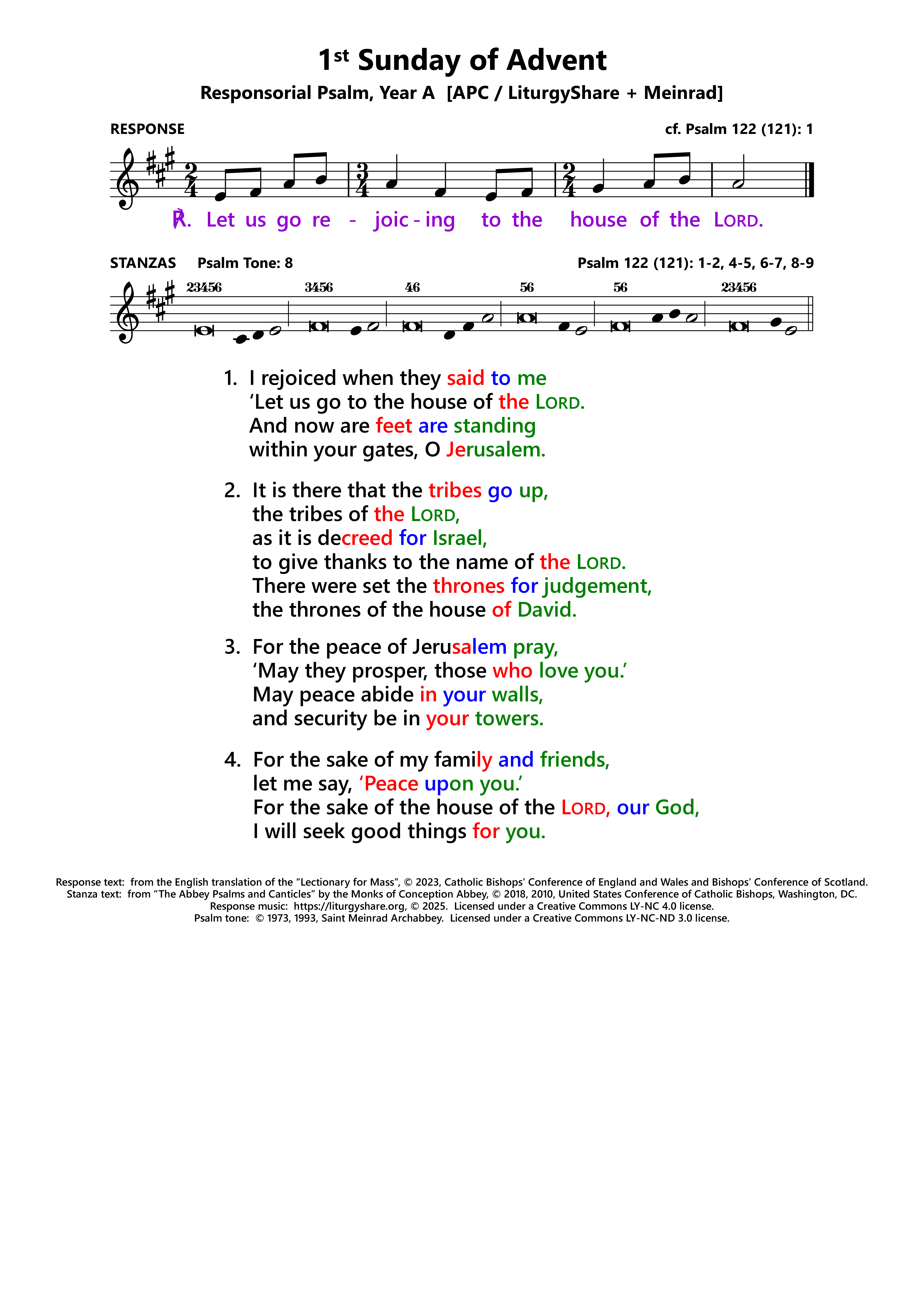 1st Sunday in Ordinary Time: Responsorial Psalm, Year A